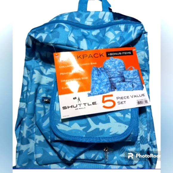 Stella&Max | Accessories | 5 Peice Shark Attack Backpack Set | Poshmark